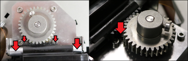 Cleaning and reapplying grease to slide rail and drive gear ...